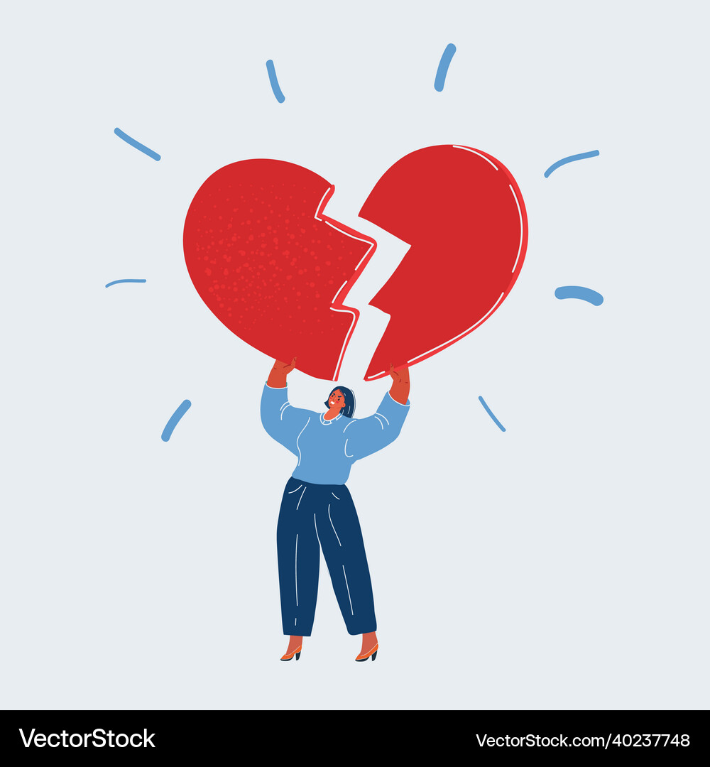 Cruel woman holding big Royalty Free Vector Image