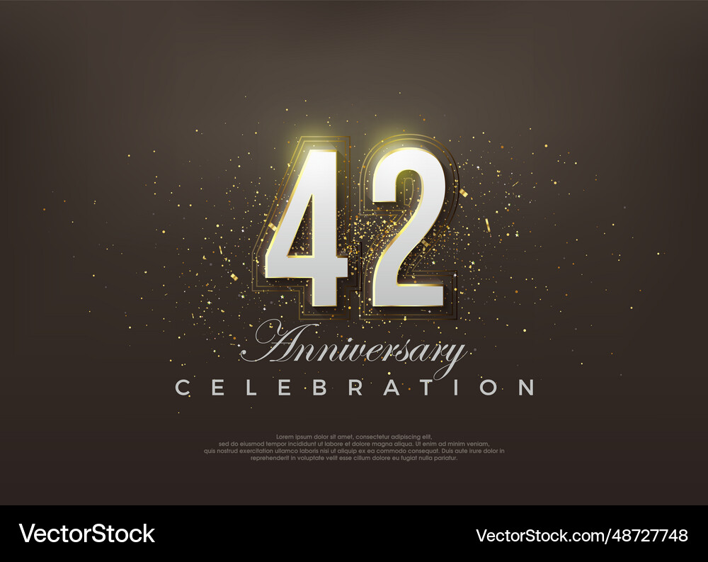 Elegant 42nd anniversary number premium Royalty Free Vector