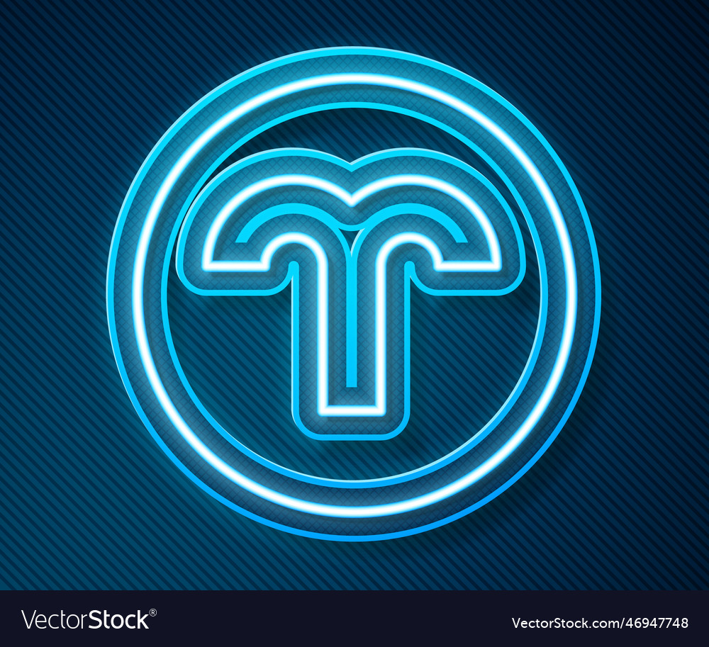 Glowing neon line aries zodiac sign icon isolated Vector Image