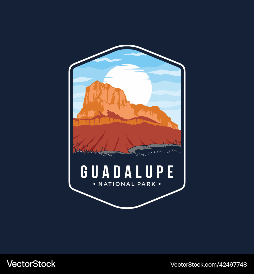 Guadalupe mountains national park logo Royalty Free Vector