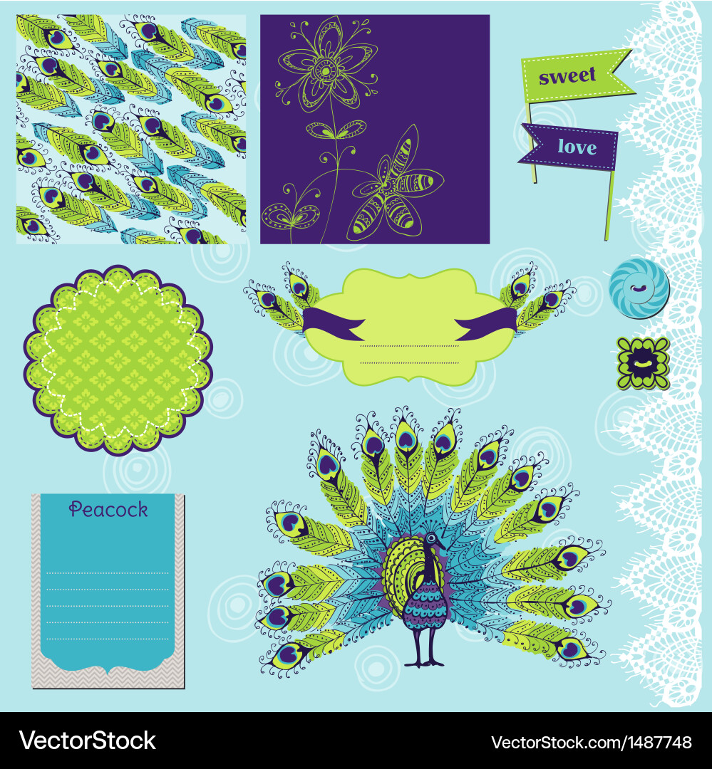 Peacock theme Royalty Free Vector Image - VectorStock