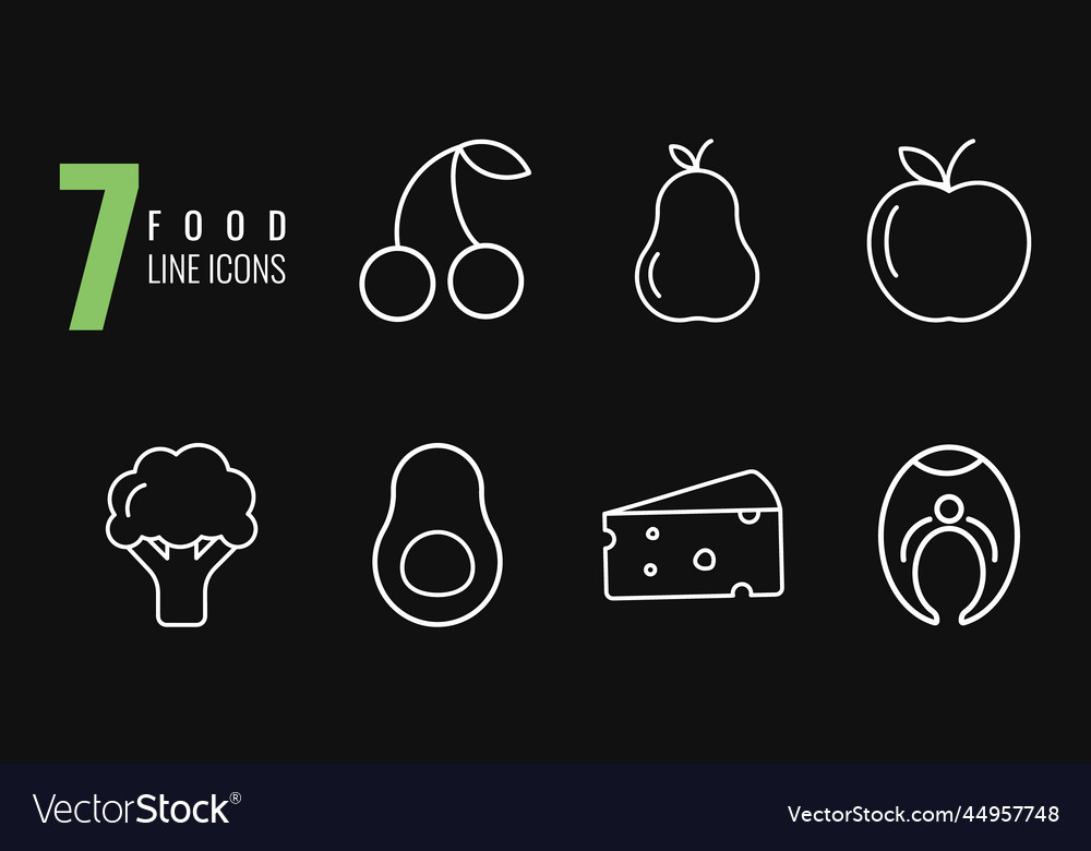Set of healthy eating icons 3 Royalty Free Vector Image