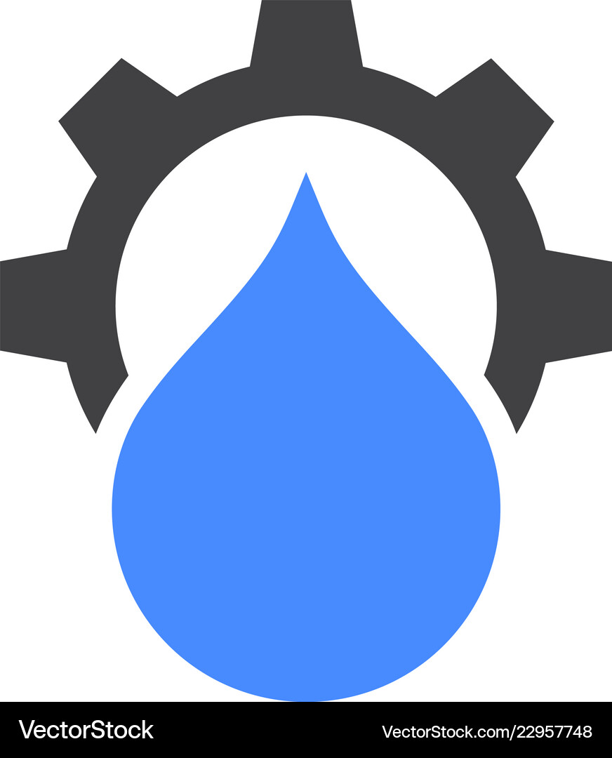 Water supply service gear icon Royalty Free Vector Image