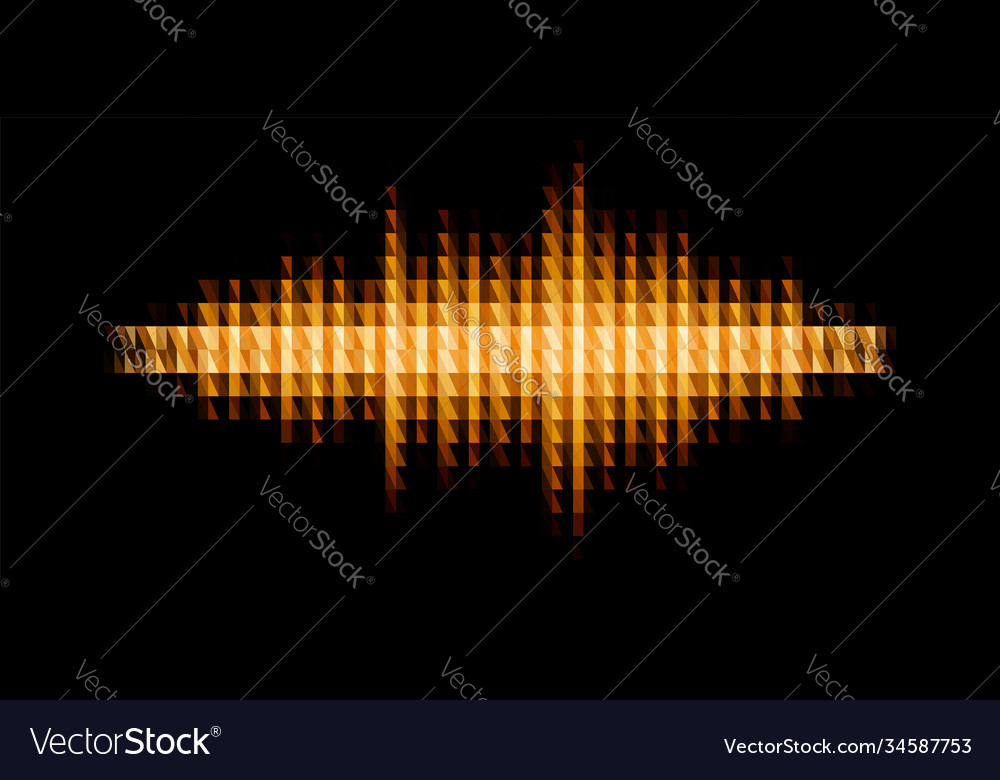 Audio or music shiny sound waveform Royalty Free Vector