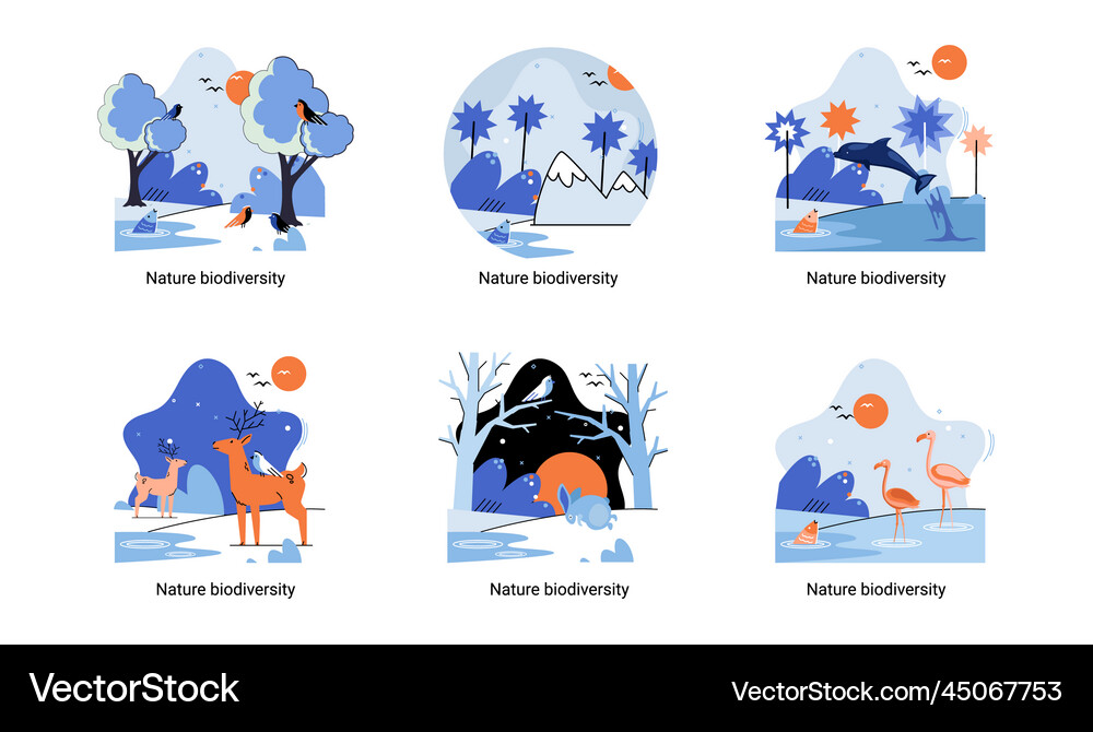 Biodiversity in nature as environment variety Vector Image