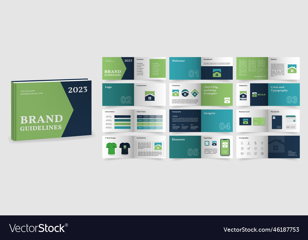 Brand guidelines template manual Royalty Free Vector Image