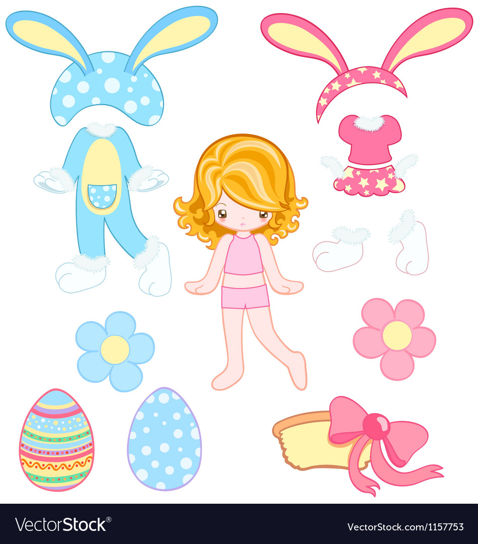 Easter dress up Royalty Free Vector Image - VectorStock