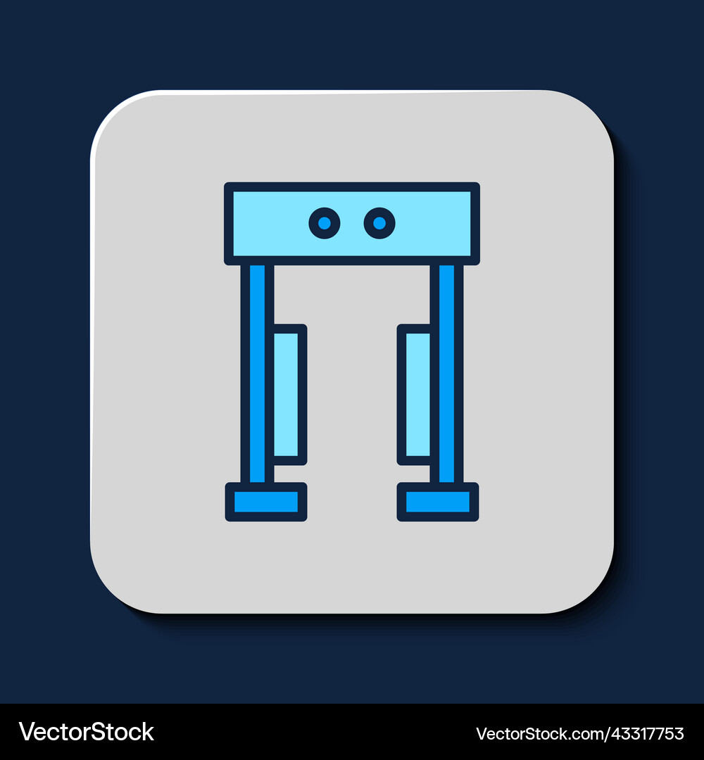 Filled outline metal detector icon isolated Vector Image