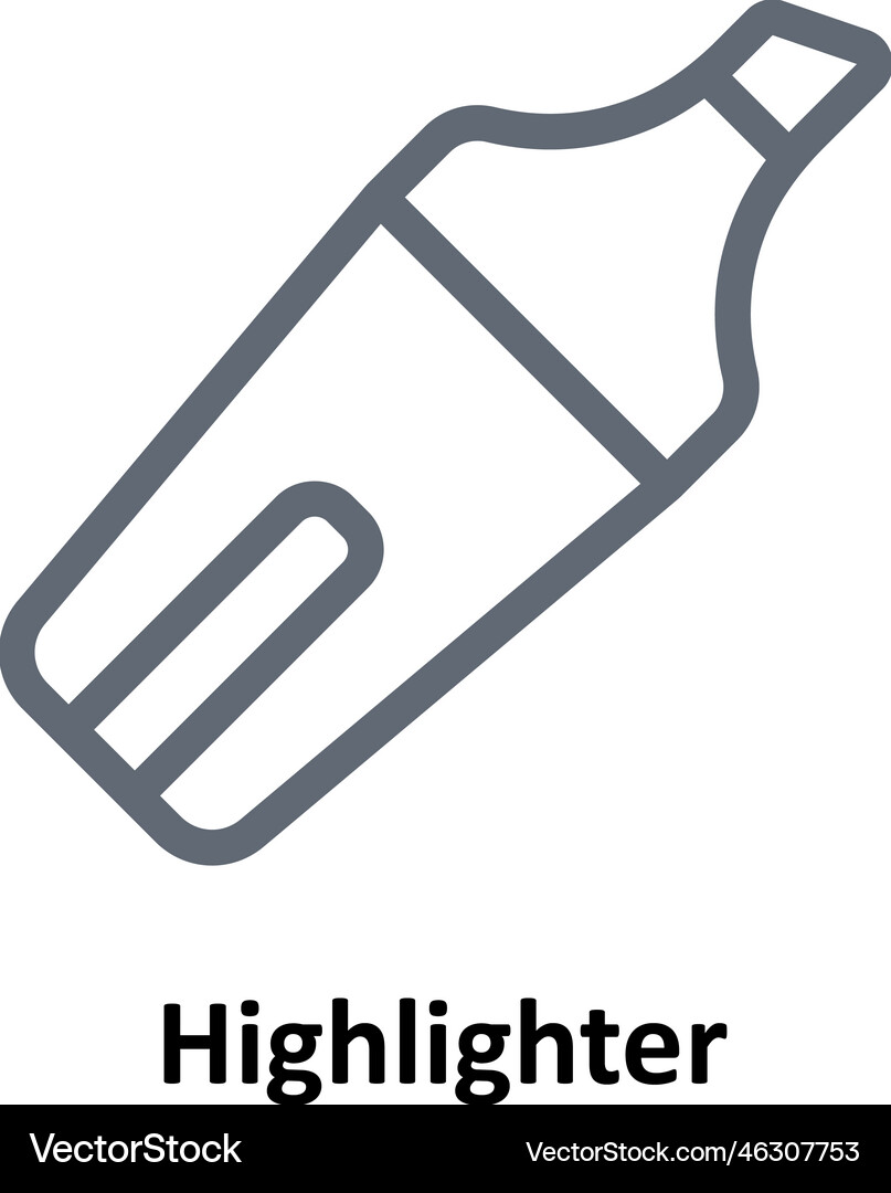 Highlighter outline icons simple stock Royalty Free Vector