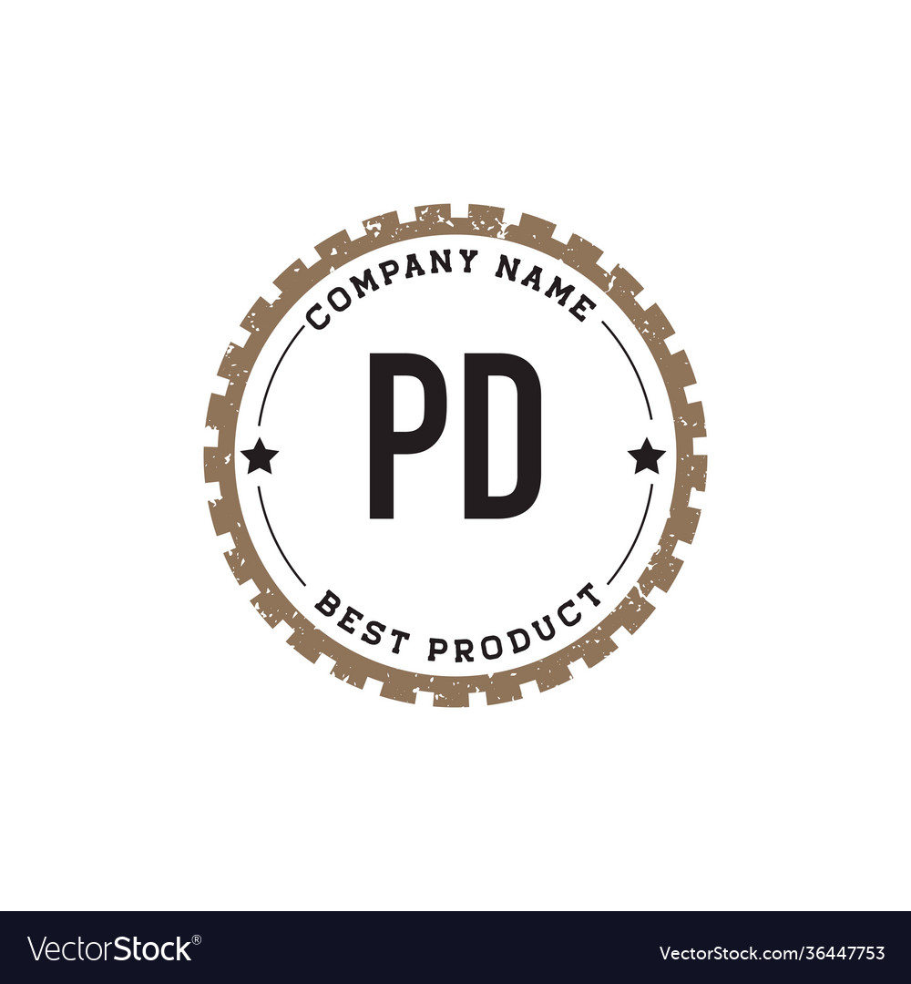 Initial letter pd gear vintage logo concept Vector Image Initial letter pd gear vintage logo concept Vector Image