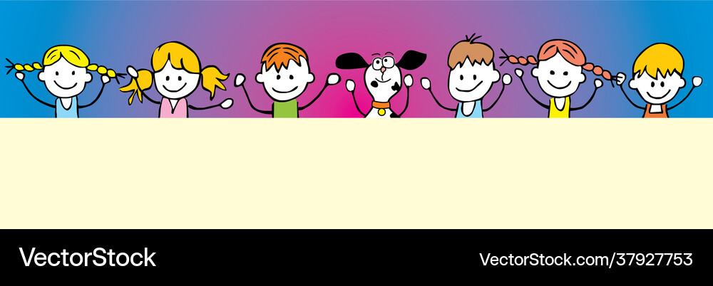 Kids and dog Royalty Free Vector Image - VectorStock