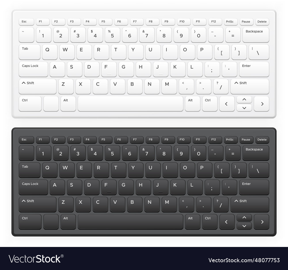Laptop keyboard notebook computer keys with Vector Image