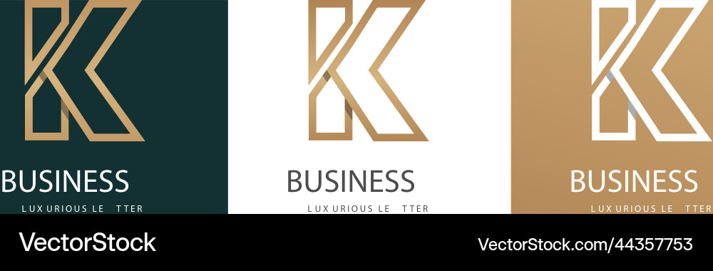 Modern line logo design letter k luxury Royalty Free Vector