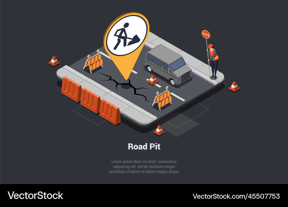 Road works construction industry and asphalt Vector Image