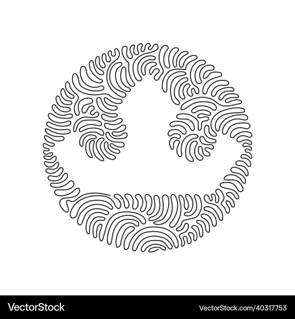 Single one line drawing geometric shapes crown Vector Image