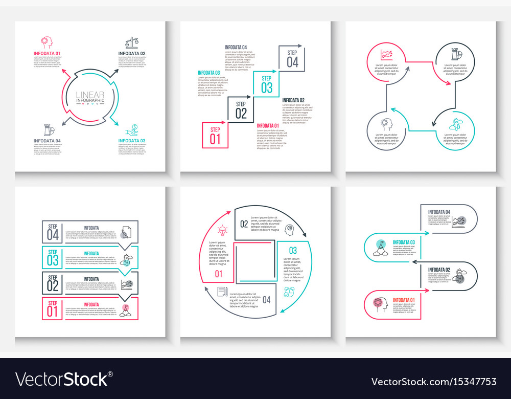 Thin line flat element for infographic Royalty Free Vector