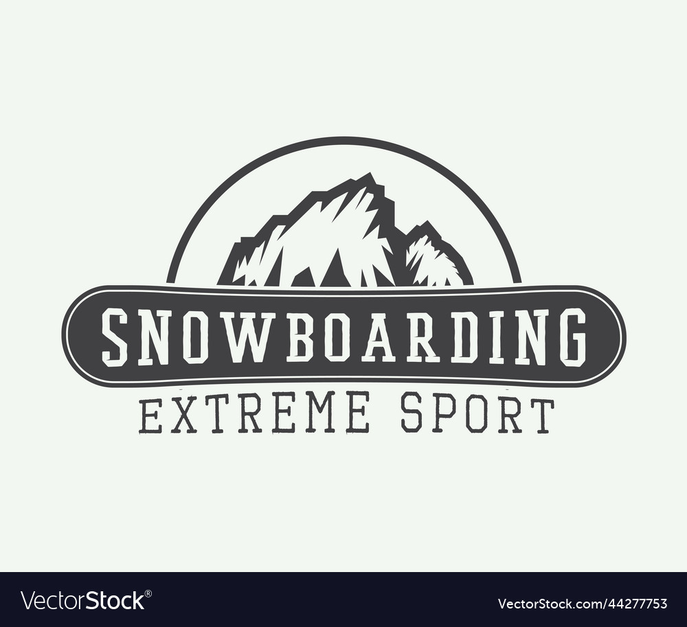 Vintage snowboarding logo badge emblem and design Vector Image