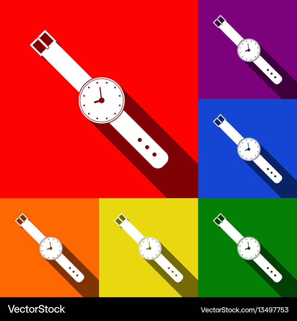 Watch sign set icons Royalty Free Vector Image