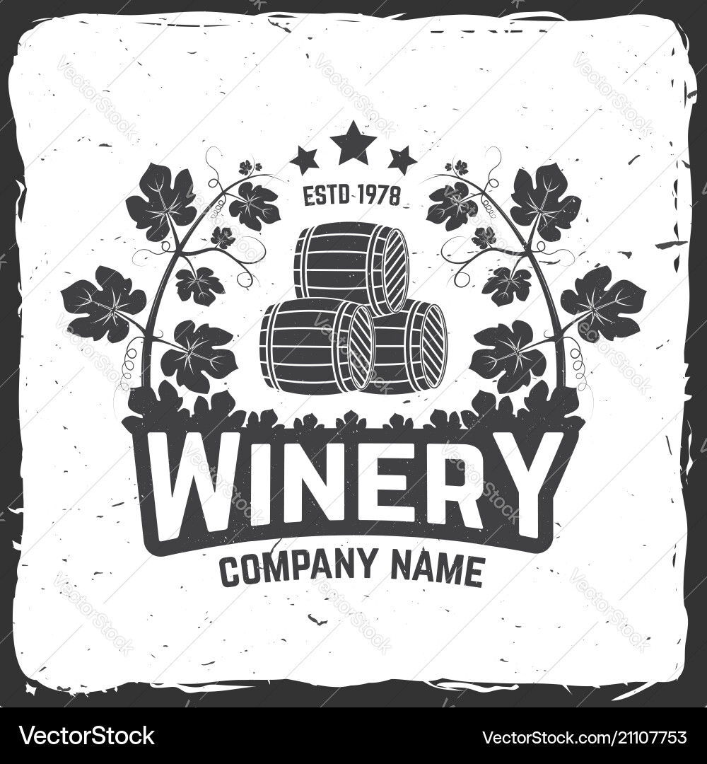 Winery badge sign or label Royalty Free Vector Image