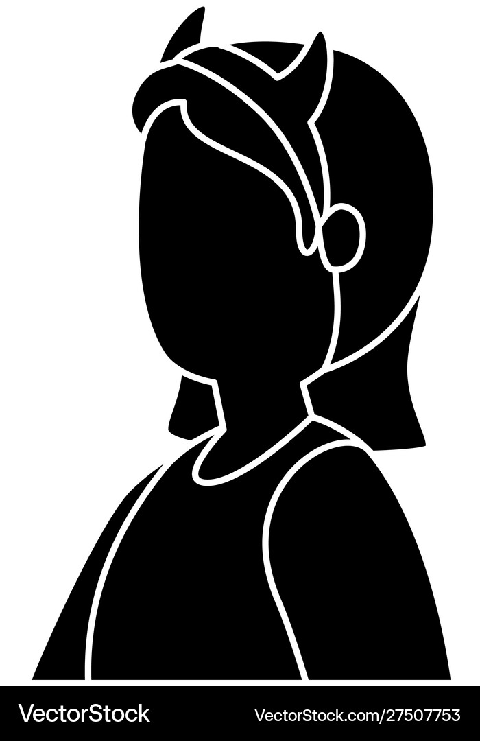 Young woman disguised devil avatar character Vector Image