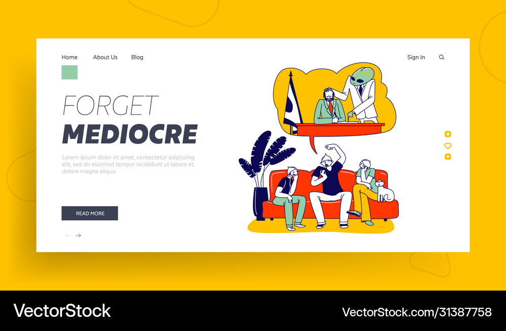 Conspiracy theory landing page template group Vector Image