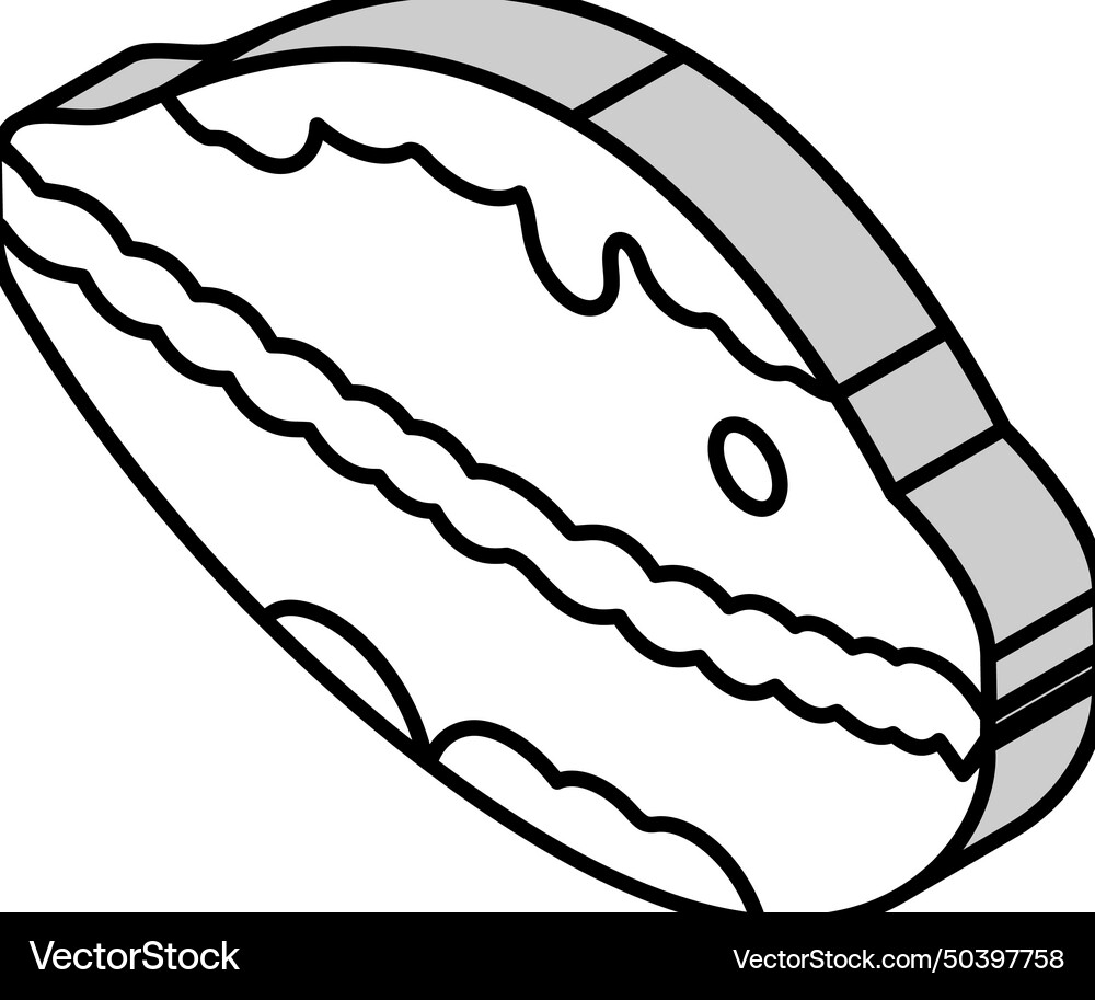 Cowrie sea shell beach isometric icon Royalty Free Vector