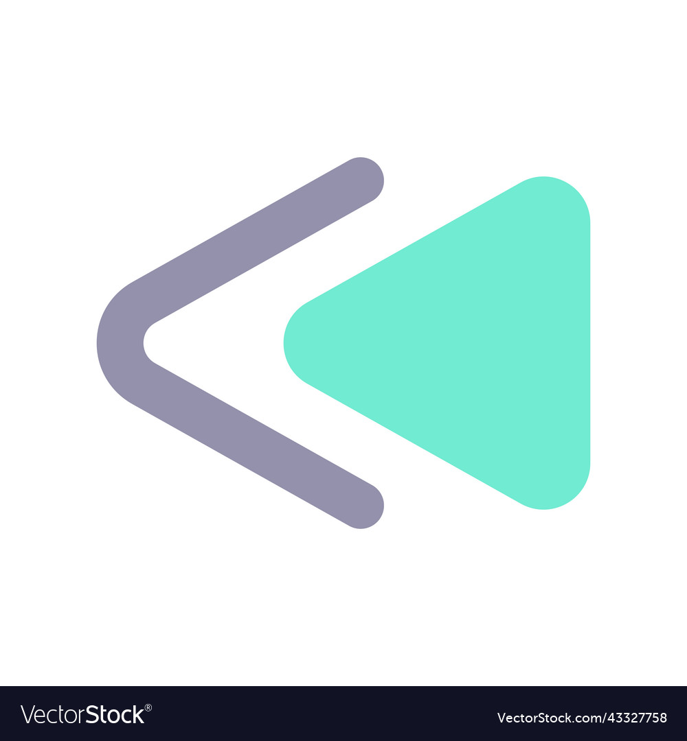 Fast reverse button flat color ui icon Royalty Free Vector Fast reverse button flat color ui icon Royalty Free Vector