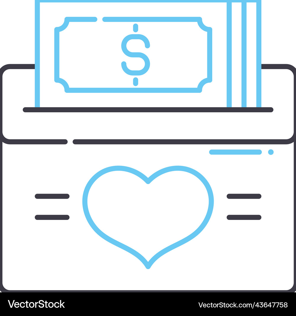 Fundraiser line icon outline symbol Royalty Free Vector