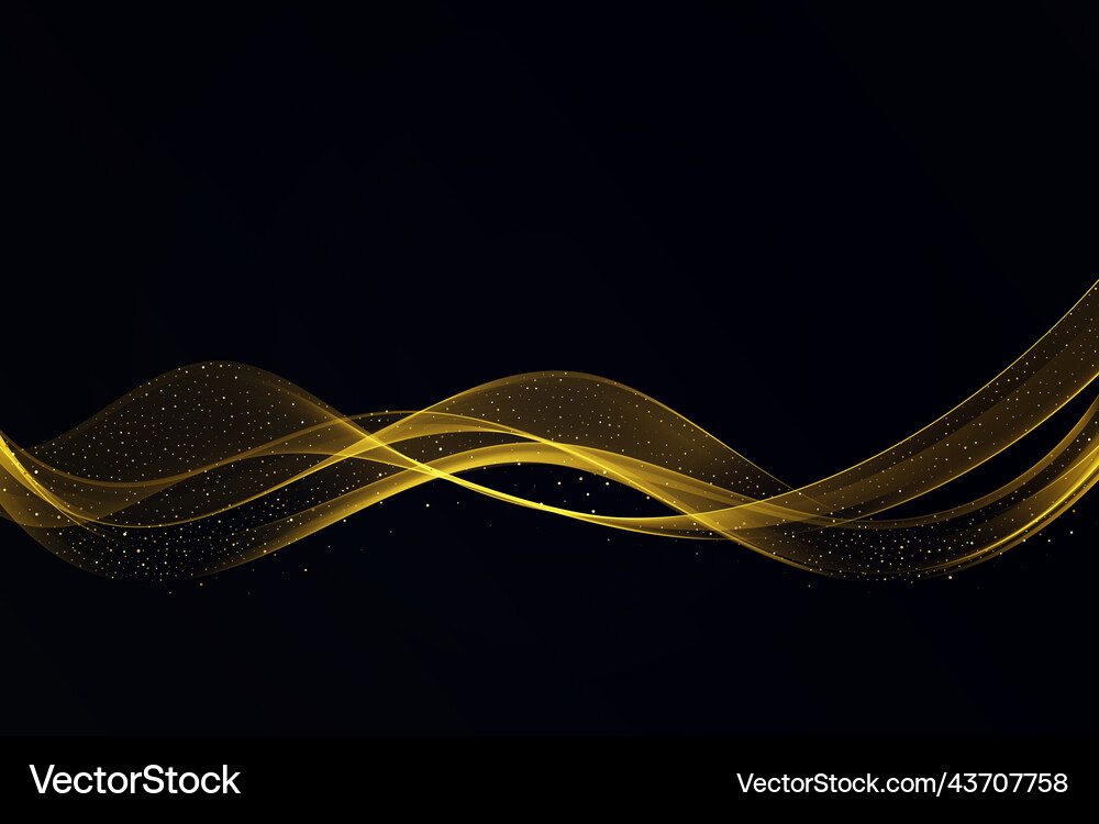 Golden wave with sequins glittering dust isolated Vector Image