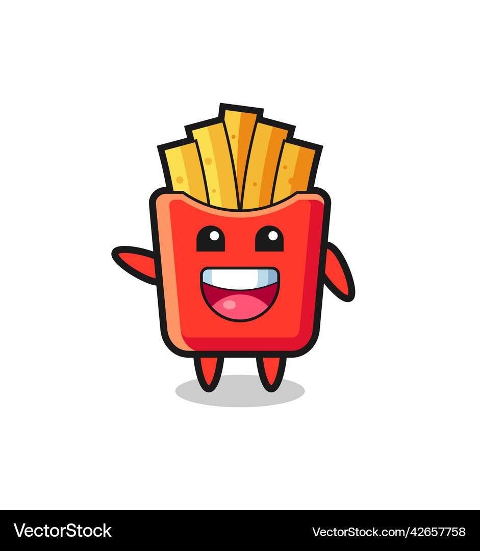 Happy french fries cute mascot character Vector Image