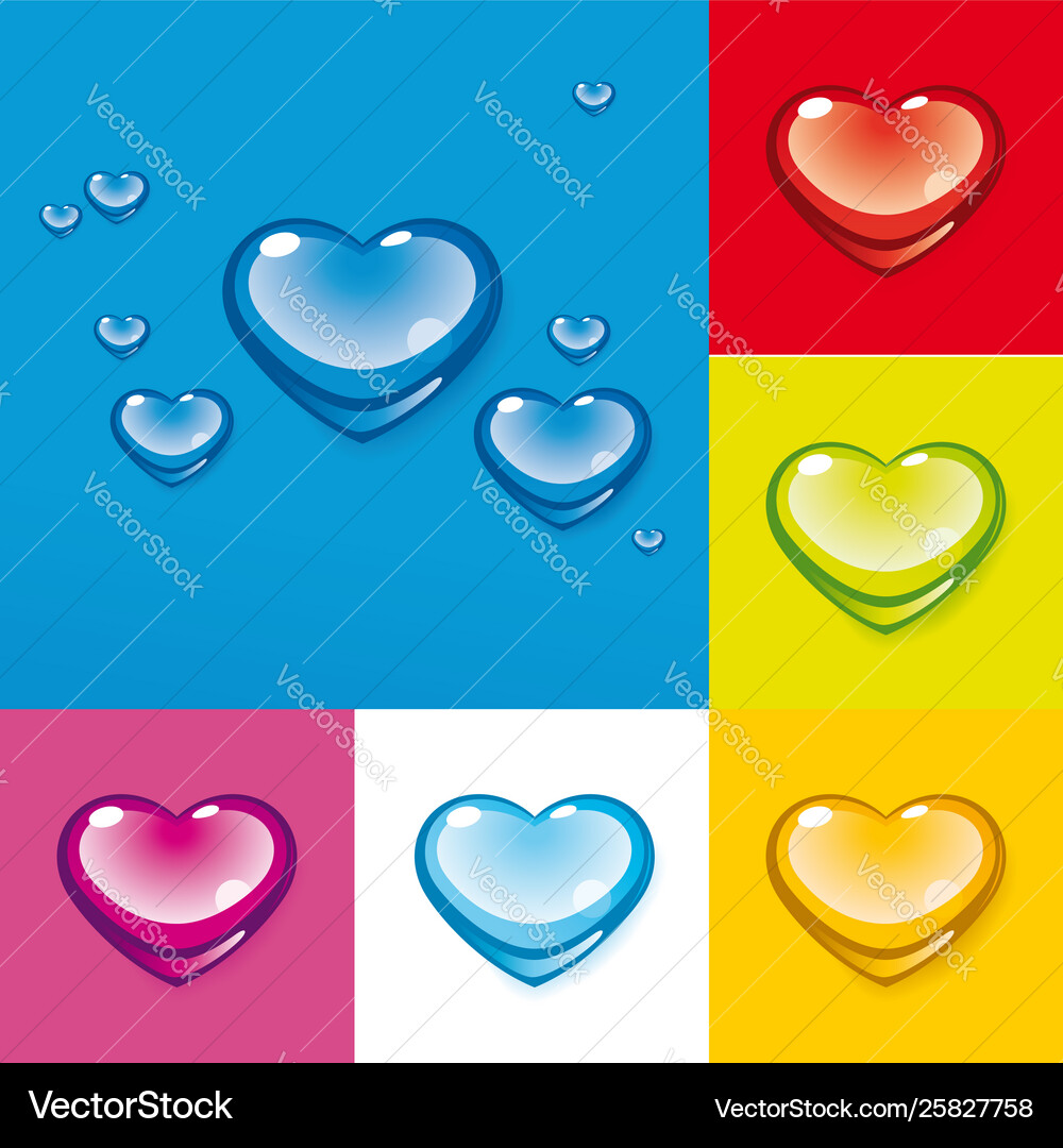 Heart drops water in shape Royalty Free Vector Image
