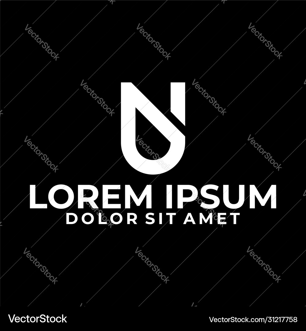 Initial letter nu or un logo template with symbol Vector Image