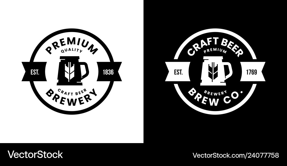 Modern craft beer drink isolated logo Royalty Free Vector