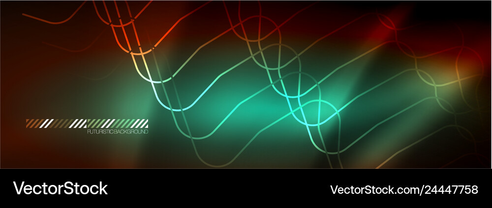 Neon glowing techno lines hi-tech futuristic Vector Image