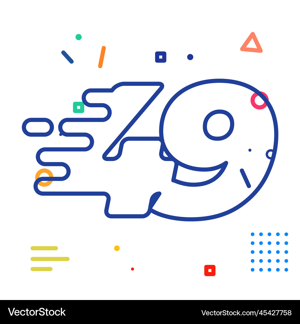 Number 49 line speed icon Royalty Free Vector Image