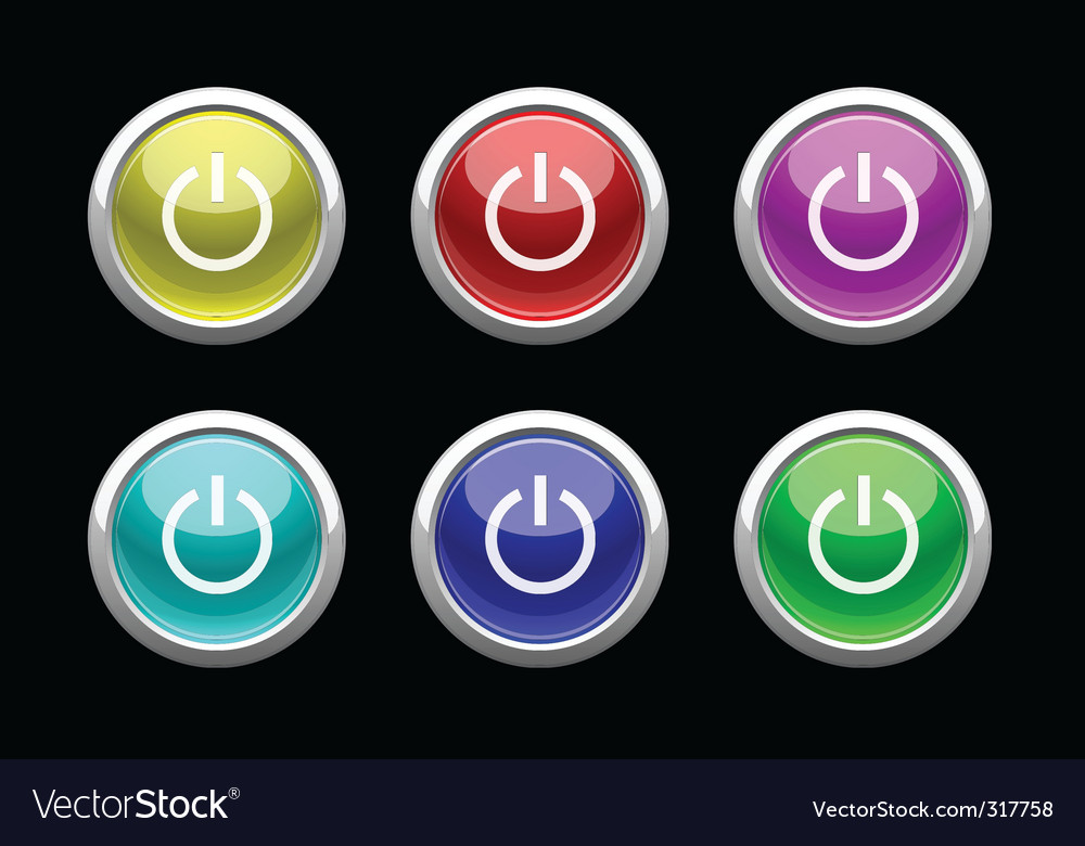 Power buttons Royalty Free Vector Image - VectorStock