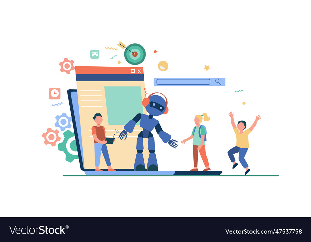 School activity and robotics class concept Vector Image