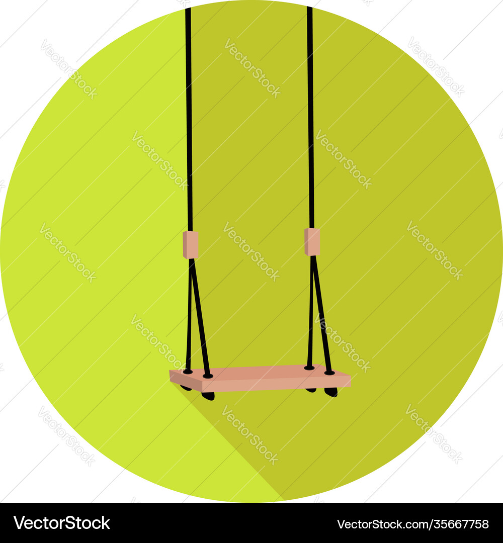 Wooden swing on white background Royalty Free Vector Image