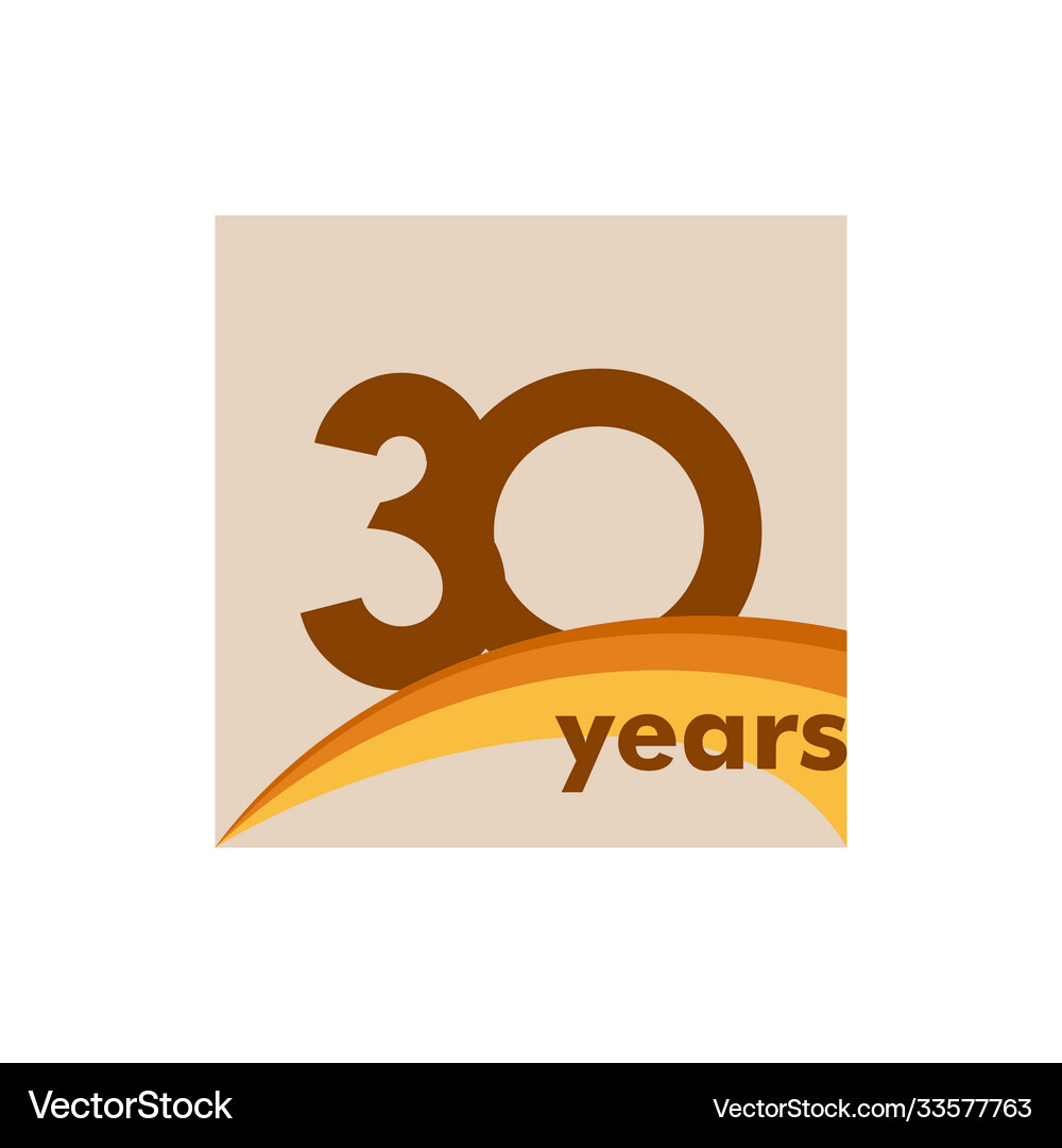 30 year anniversary celebration template design Vector Image