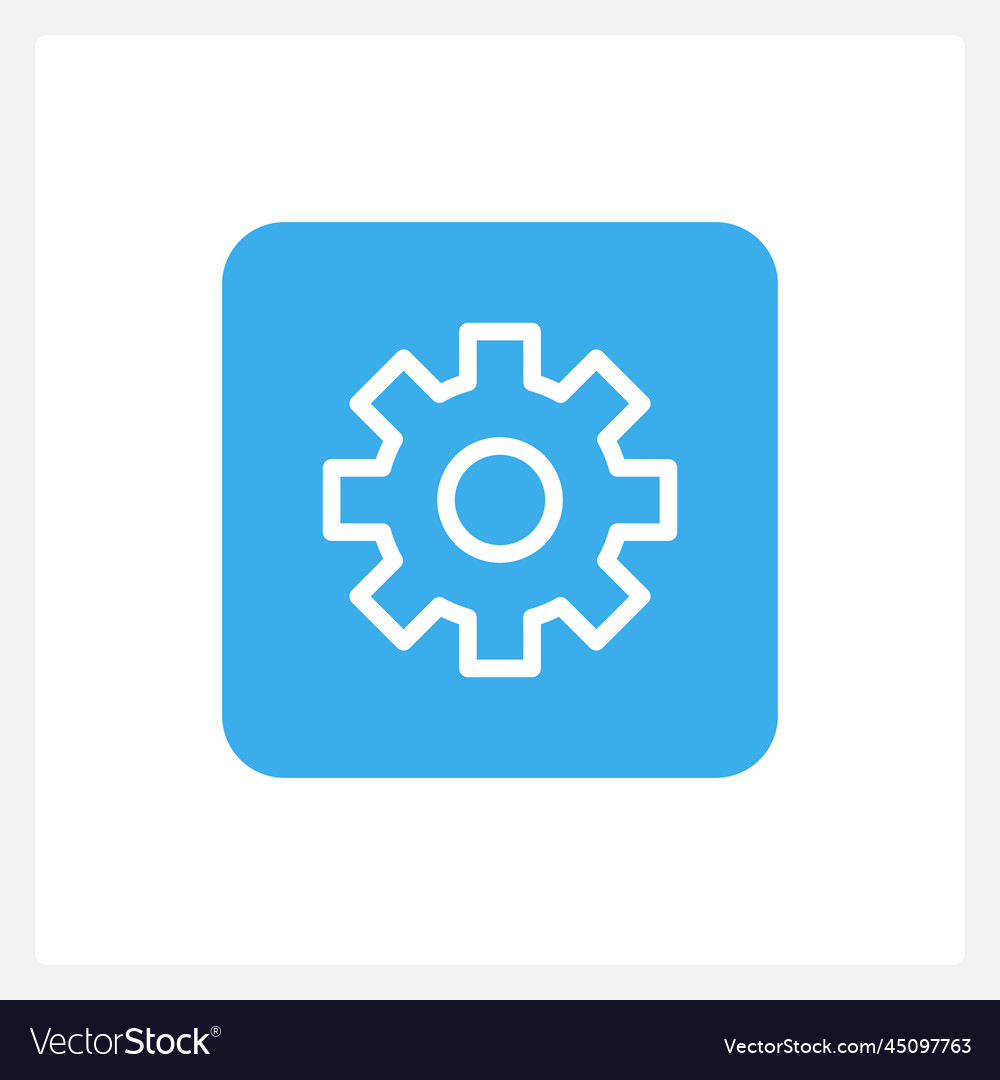 Active Settings Button Ui Element Template Vector Image