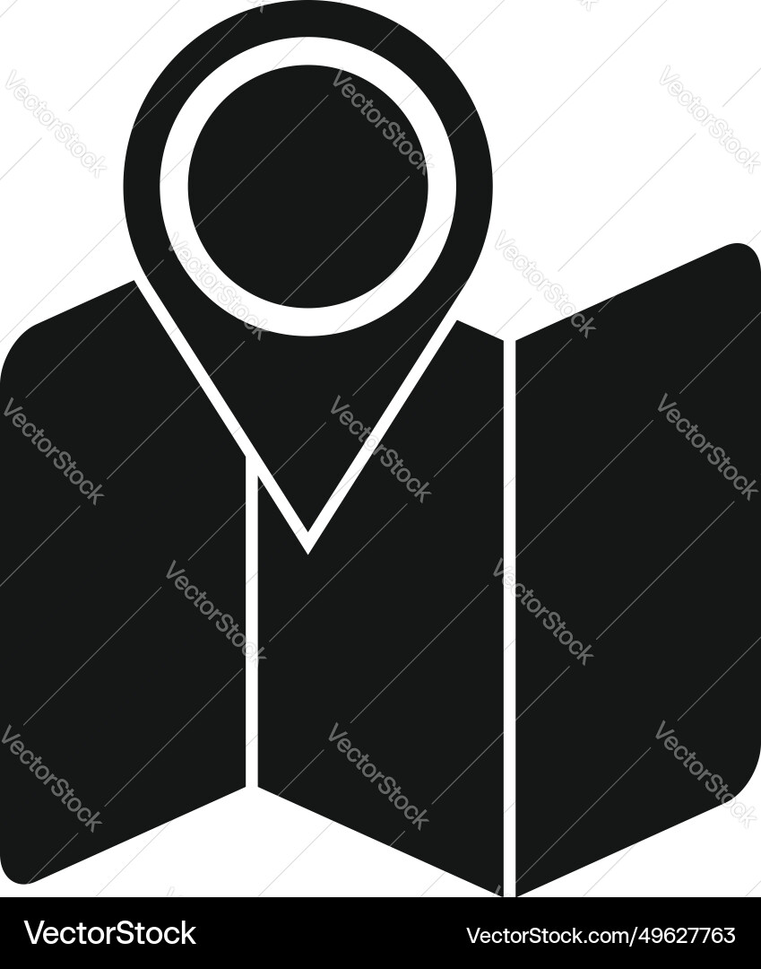 Campsite tourist map icon simple cabin Royalty Free Vector