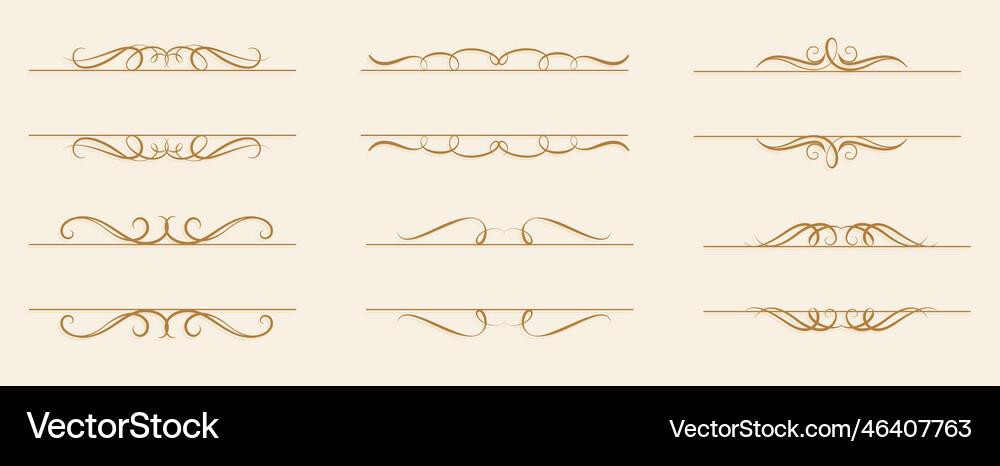 Classic vintage floral text frames wide banners Vector Image