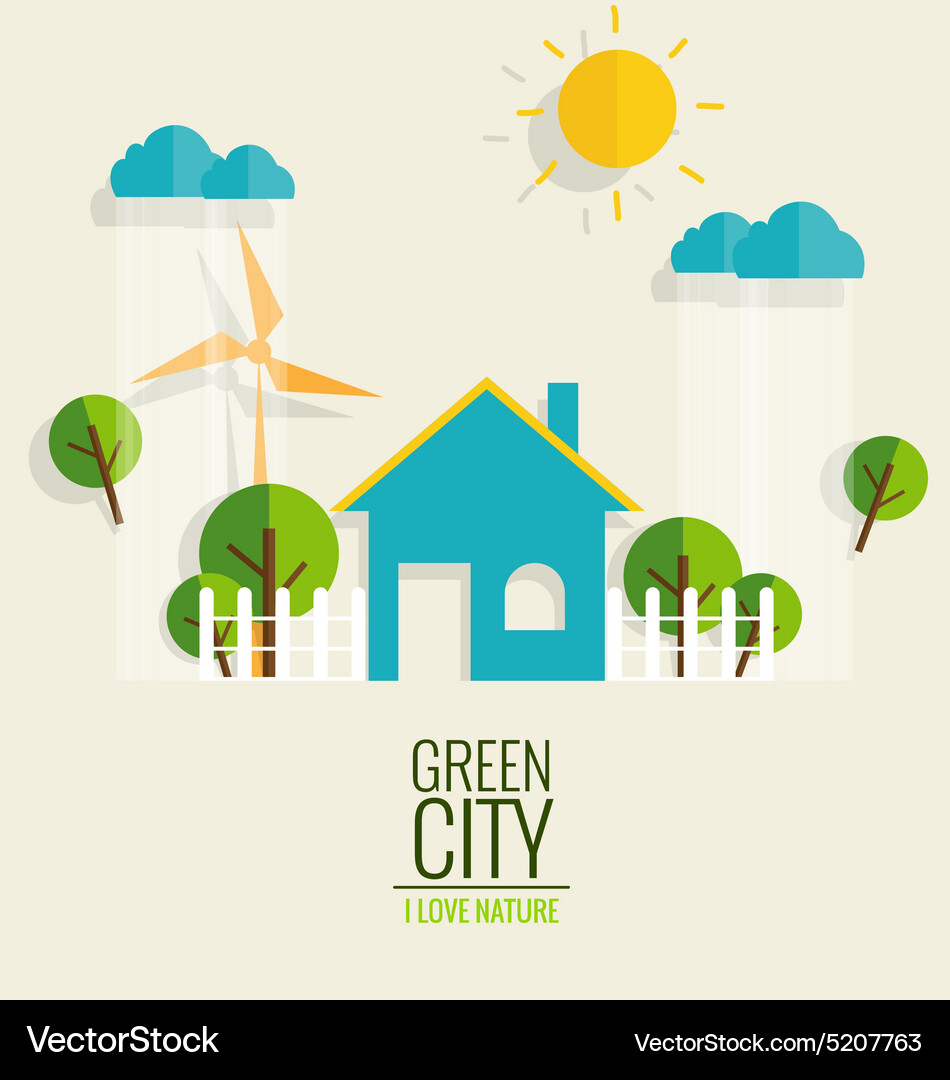 Eco friendly ecology concept with green city Vector Image