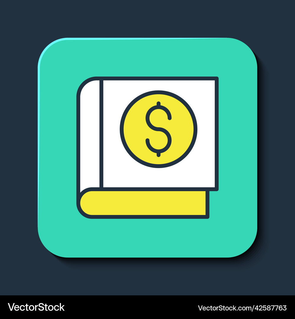 Filled outline financial book icon isolated Vector Image