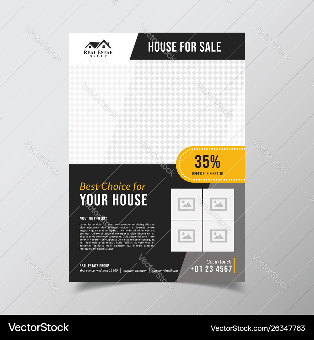 Geometric real estate brochure design template Vector Image