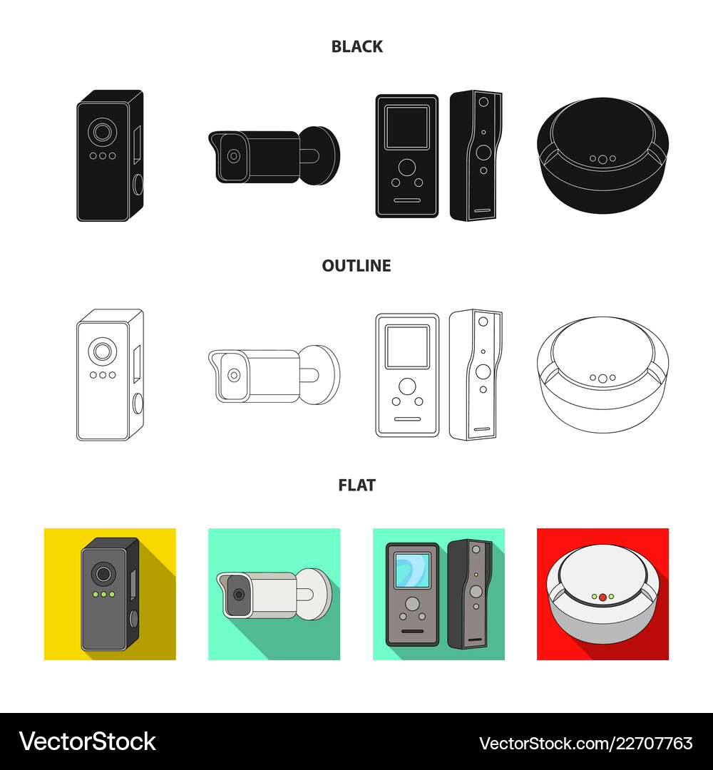 Isolated object of cctv and camera symbol set Vector Image
