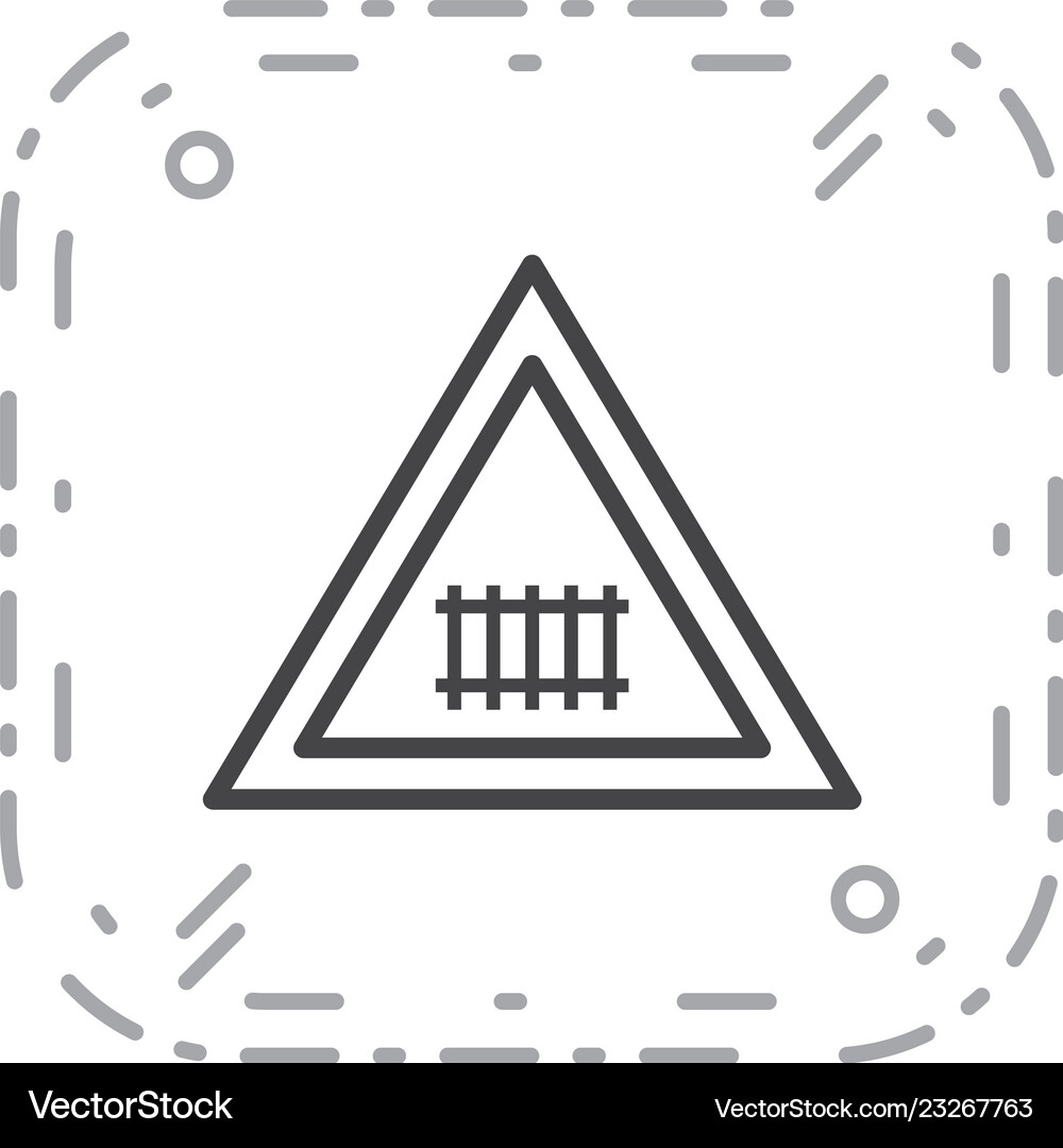 Level crossing with gate road sign icon Royalty Free Vector