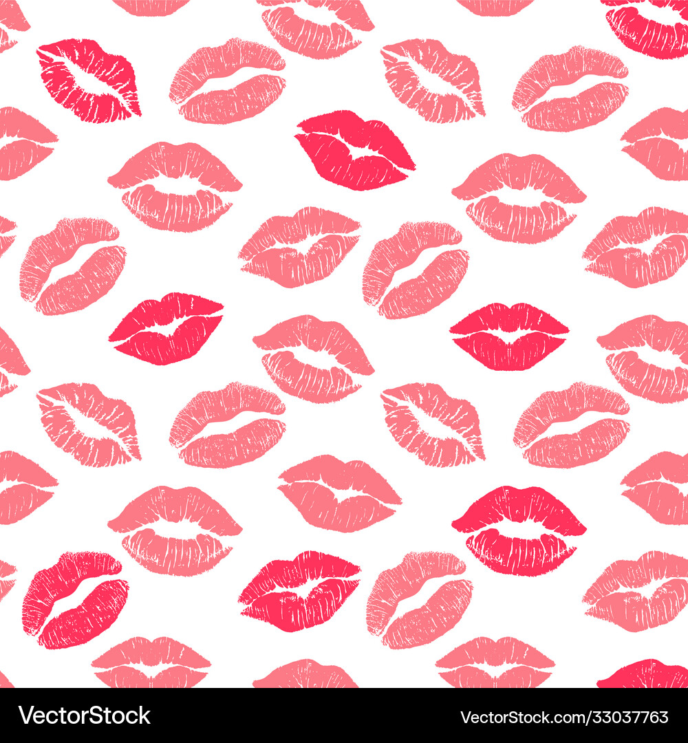 Lipstick kiss print isolated seamless pattern Vector Image