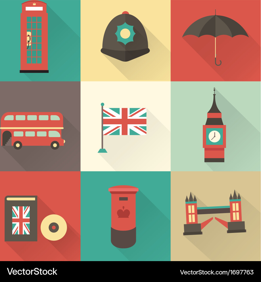 London vintage icons Royalty Free Vector Image