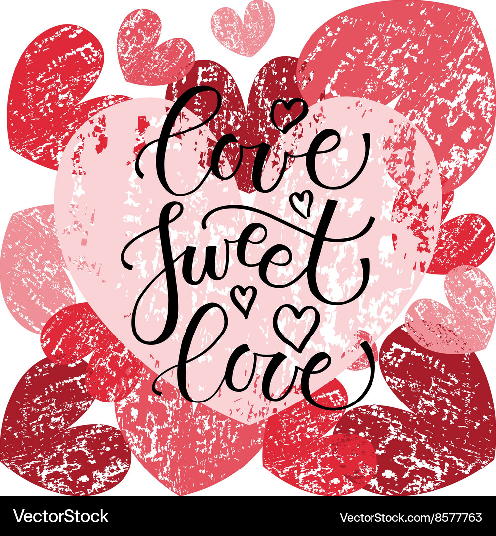 Love sweet lettering typography poster Royalty Free Vector